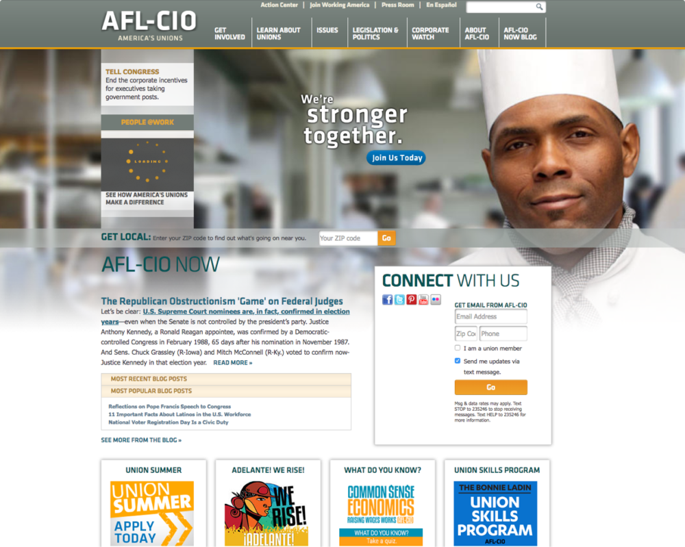 AFL-CIO | Brand strategy, UX, visual identity & web design by Teal Media